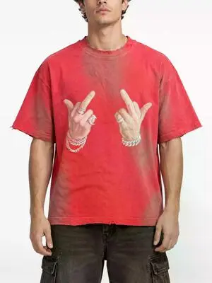WARMAN Graphic-print Distressed T-shirt