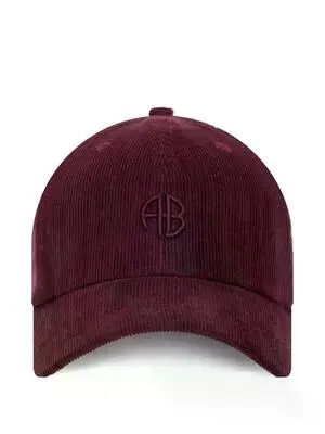ANINE BING Jeremy Baseball Cap In Corduroy - Red