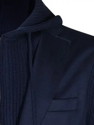 Eleventy Knit Panel Hooded Jacket