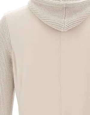 Eleventy Hooded Knit-sleeve Jacket