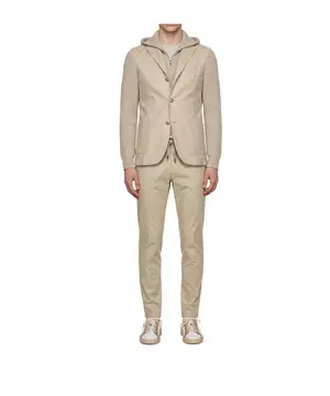 Eleventy Hooded Knit-sleeve Jacket