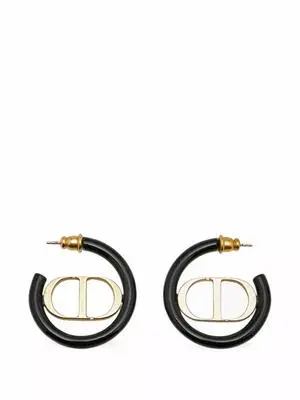 Dior 30 Montaigne Cd Hoop Earrings - Black