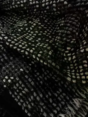 Issey Miyake Check Frayed Scarf