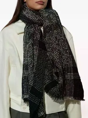 Issey Miyake Check Frayed Scarf