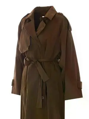 ELEH Belted Button-up Trench Coat