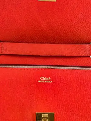 Chloé Drew Leather Small Crossbody Bag - Red