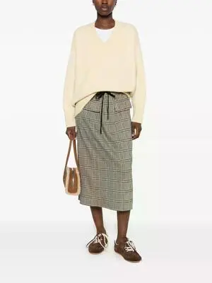 Fabiana Filippi Check-print Drawstring Midi Skirt