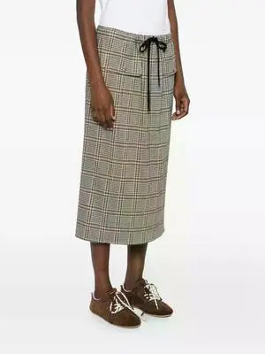 Fabiana Filippi Check-print Drawstring Midi Skirt