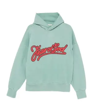 Fear Of God Logo Detailed Long Sleeve Hoodie - Mint Green