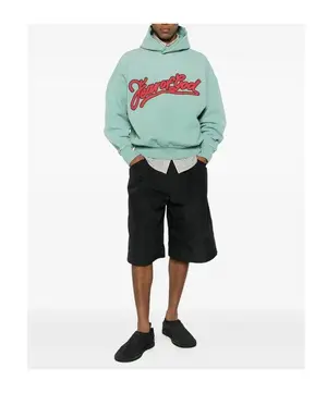 Fear Of God Logo Detailed Long Sleeve Hoodie - Mint Green