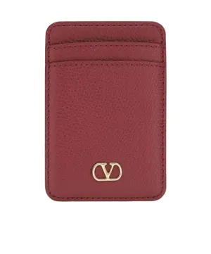 Valentino Garavani Vlogo Signature Magnetic Card Holder - Red