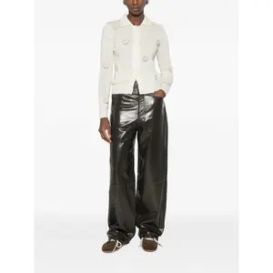 Stine Goya Snail-embellished Polo-collar Cardigan