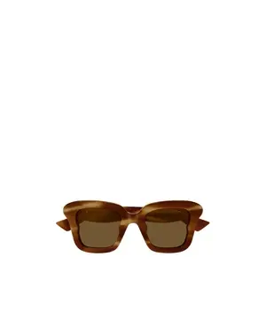 Bottega Veneta Sophia Ribbon Butterfly Frame Sunglasses - Brown