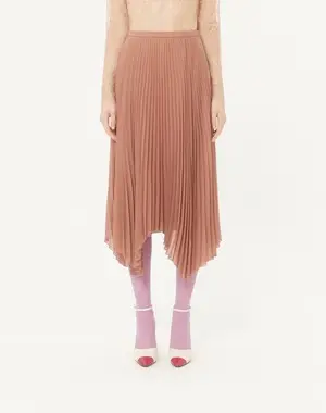 Valentino Garavani Georgette Pleated Midi Skirt - No