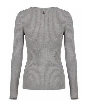 Patrizia Pepe Ribbed-knit Long-sleeve Sweater