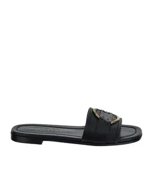 Moncler Round Toe Slippers - Black