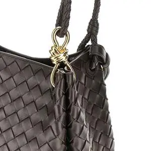 Bottega Veneta Intrecciato Leather Medium 'parachute' Bag - Brown