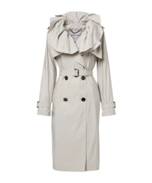 Burberry Ruffled Trench Coat - White