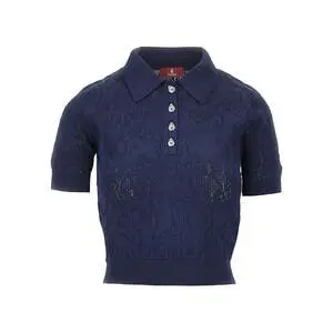 DONDUP Eibizionita Capule Knit Cropped Polo Hirt