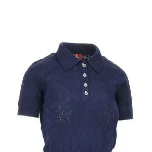 DONDUP Eibizionita Capule Knit Cropped Polo Hirt