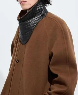 Bottega Veneta Intrecciato Throat Latch Coat