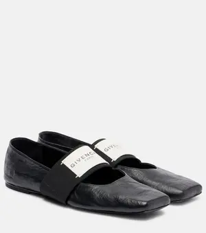 Givenchy Sliced Square Leather Ballet Flats