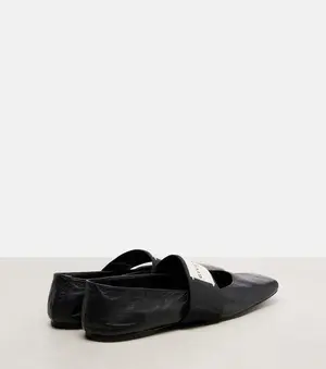 Givenchy Sliced Square Leather Ballet Flats
