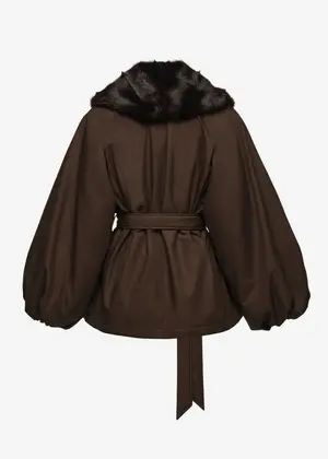 Magda Butrym Faux Fur Collar Belted Jacket