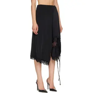 Vetements Lace-trim Asymmetric Midi Skirt