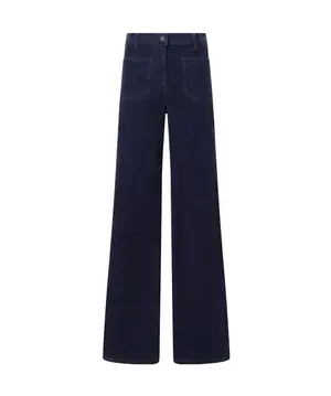 NILI LOTAN High-waisted Casual Trousers - Blue