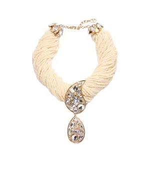 Valentino Garavani Hypergoutte Torchon Necklace In Metal, Beads And Crystals - No