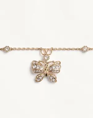 Valentino Garavani Flutterby Metal And Swarovski Crystals Necklace