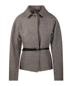 P.a.r.o.s.h Laurie Belted Check Jacket