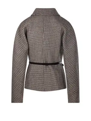 P.a.r.o.s.h Laurie Belted Check Jacket