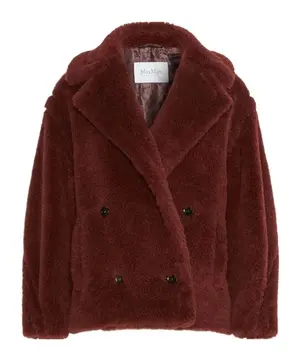 Max Mara Double-breasted Teddy Coat - Rust