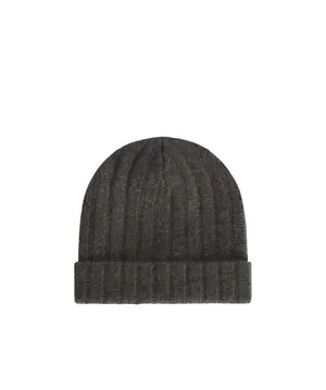 Dolce & Gabbana Dolce Gabbana Ribbed Knit Beanie Hat - Grey