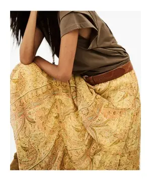 Ba&sh Cali Paisley-print Tiered Maxi Skirt