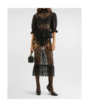 Dolce & Gabbana Dolce Gabbana Floral Lace Pencil Skirt