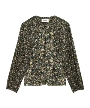 Ba&sh Floral Print Ruffle-detail Blouse - Green