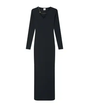 Casablanca Ribbed Jewellery Maxi Dress