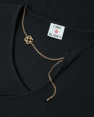 Casablanca Ribbed Jewellery Maxi Dress