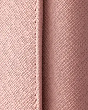 Prada Saffiano Leather Wallet With Shoulder Strap - Peach