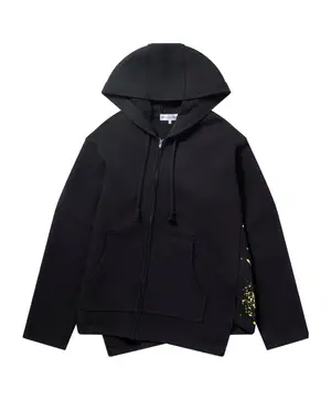 Comme Des Garçons Long-sleeve Zip-up Hoodie - Black