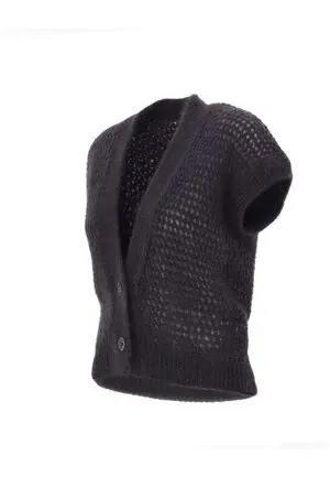 Eleventy Openwork Sleeveless Cardigan