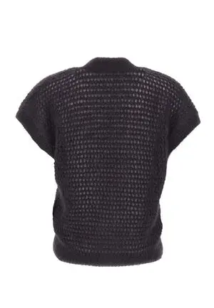 Eleventy Openwork Sleeveless Cardigan