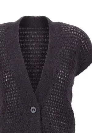 Eleventy Openwork Sleeveless Cardigan