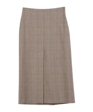 TWINSET Check-pattern Midi Pencil Skirt - Brown