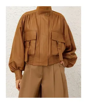 Zimmermann Valiant Leather Biker Jacket - Amber