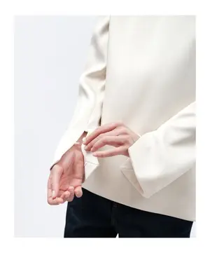 Carven Long Sleeve Shift Top In Double Satin