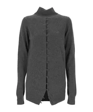 MUGLER Cashmere Open Cardigan - Grey